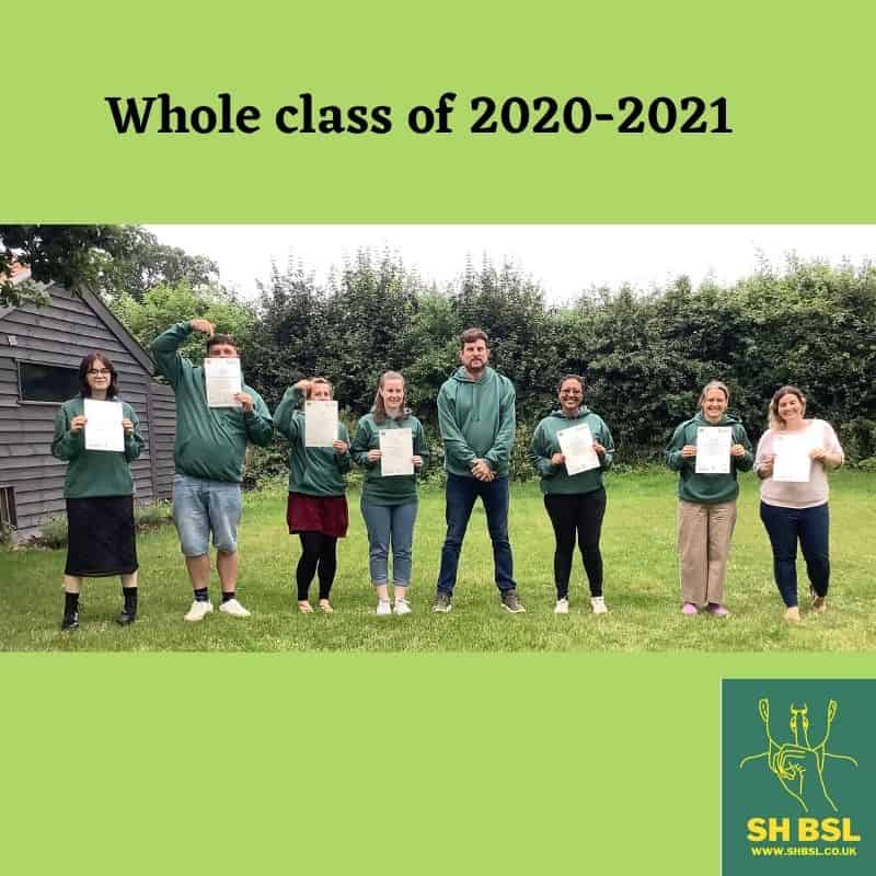 SH BSL - BSL Level 2 prize Evening -Class of 2020-21 - SHBSL