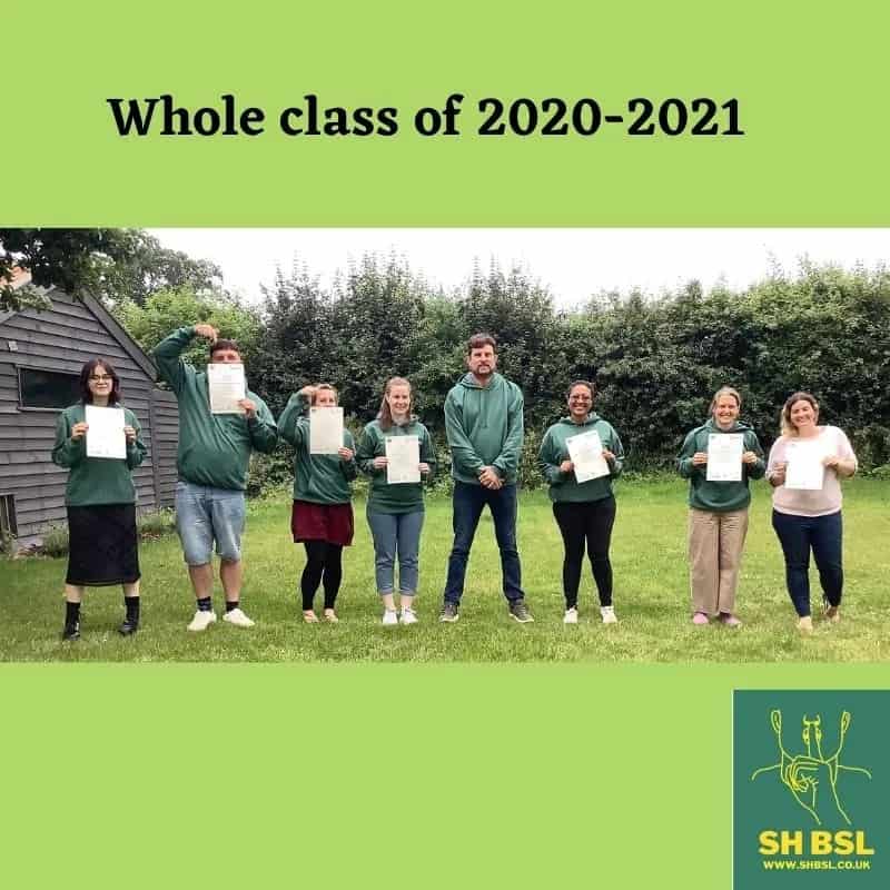 SH BSL - BSL Level 2 prize Evening -Class of 2020-21 - SHBSL